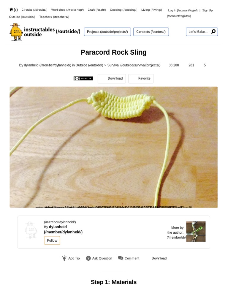 Paracord Rock Sling - 8 Steps - Instructables | PDF