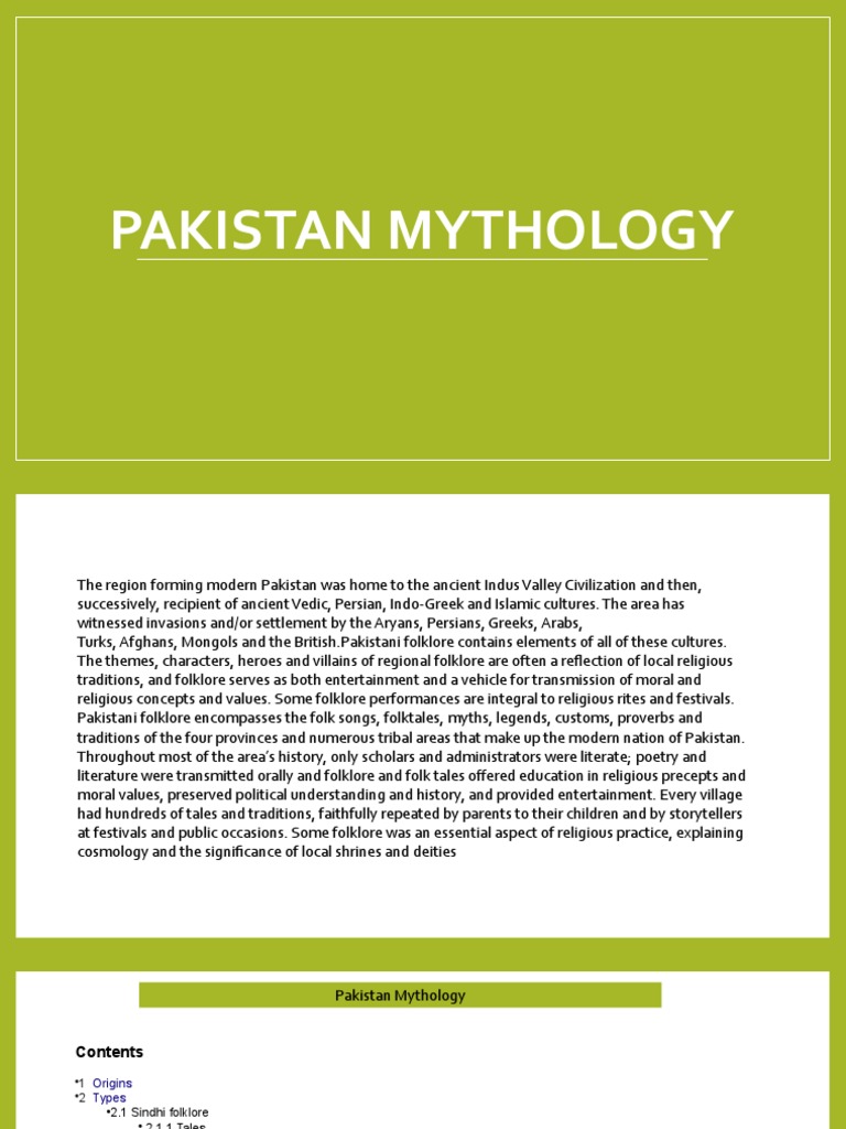 PAKistan Mythology | PDF | Pakistani Folklore | Folklore