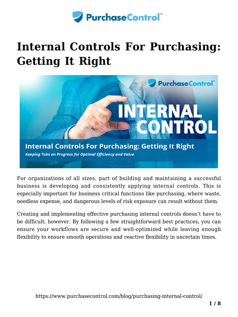 Internal Controls For Purchasing: Getting It Right | PDF | Enterprise ...