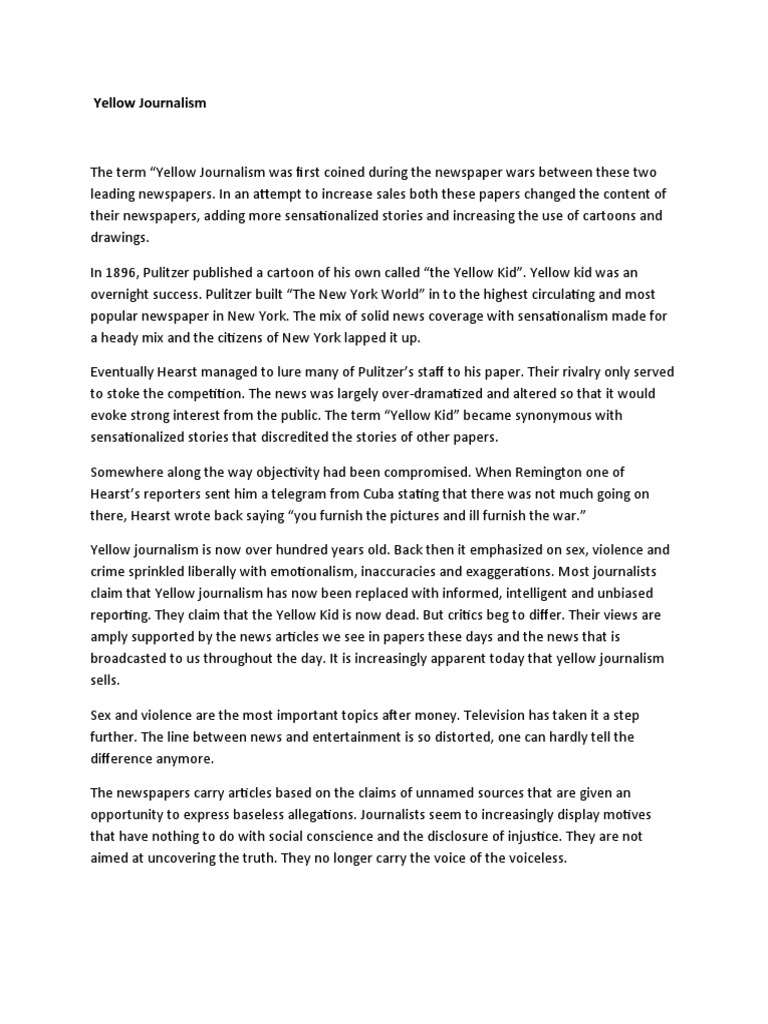 Yellow Journalism | PDF | Journalism | News
