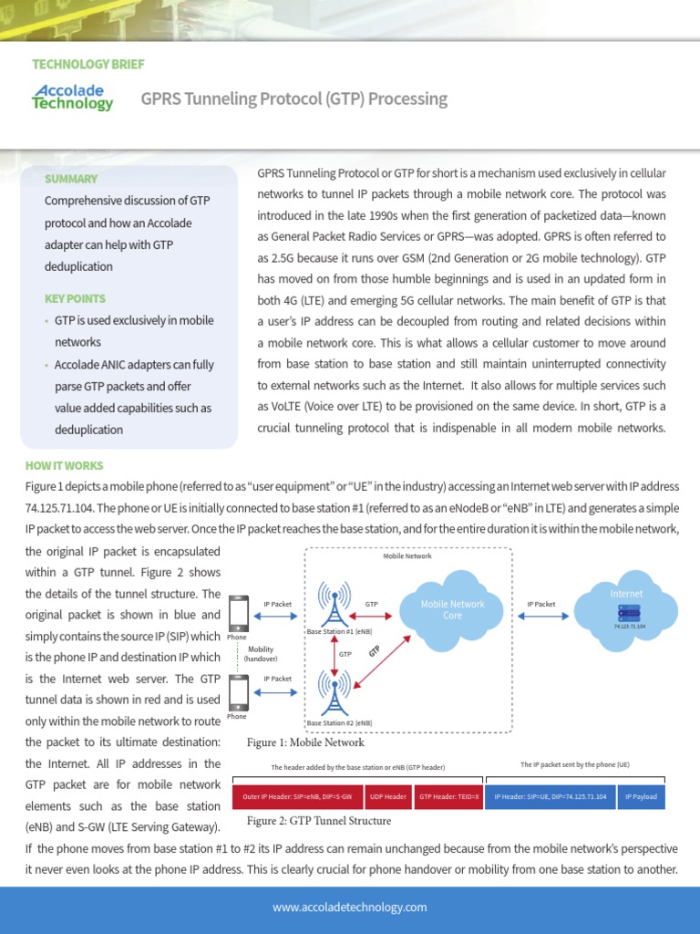 GPRS Tunneling Protocol (GTP) Processing: Technology Brief | PDF | Internet Protocols | General ...