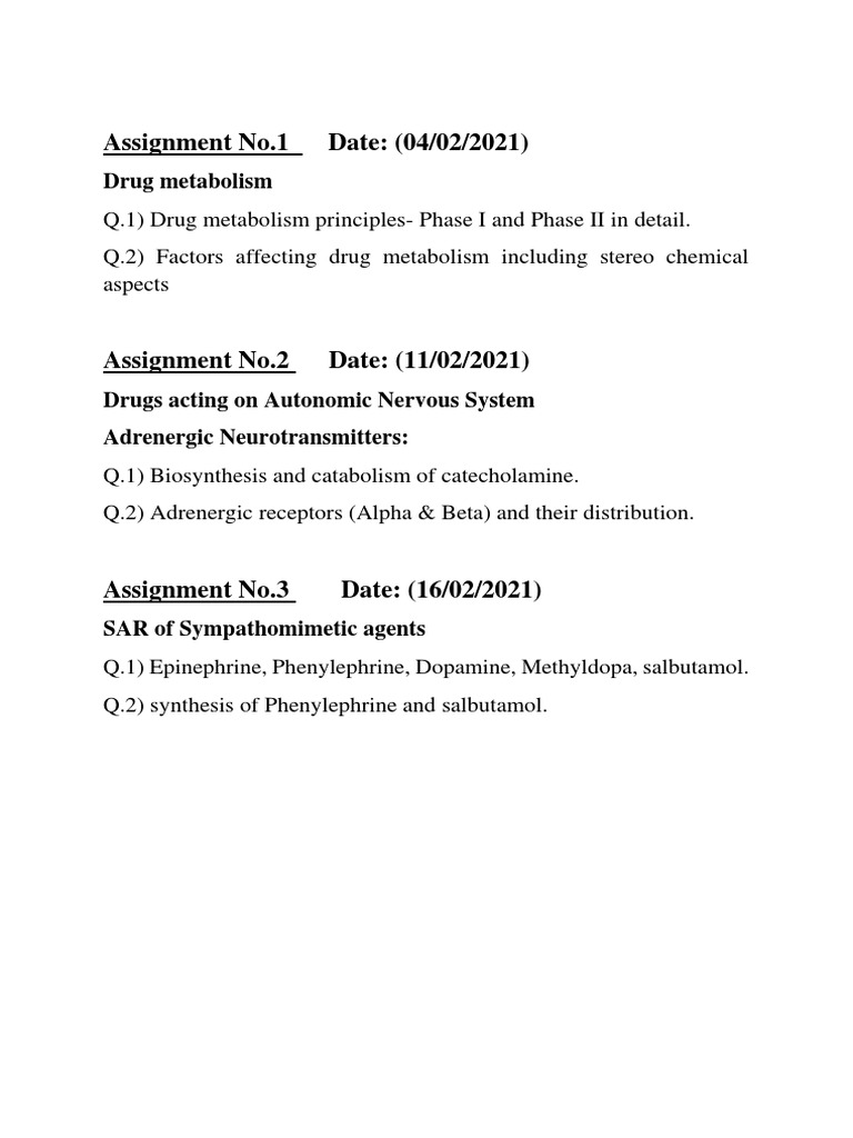Medichem Assignment No1 3 | PDF