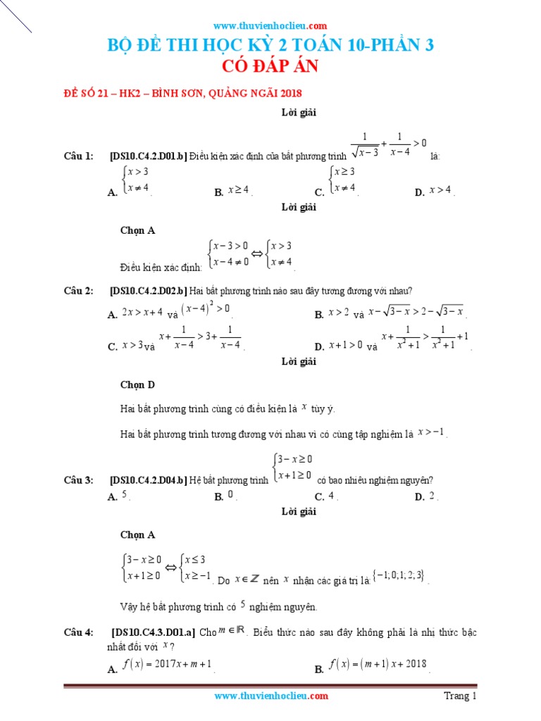 10 de Thi HK 2 Toan 10 Tap 3 | PDF