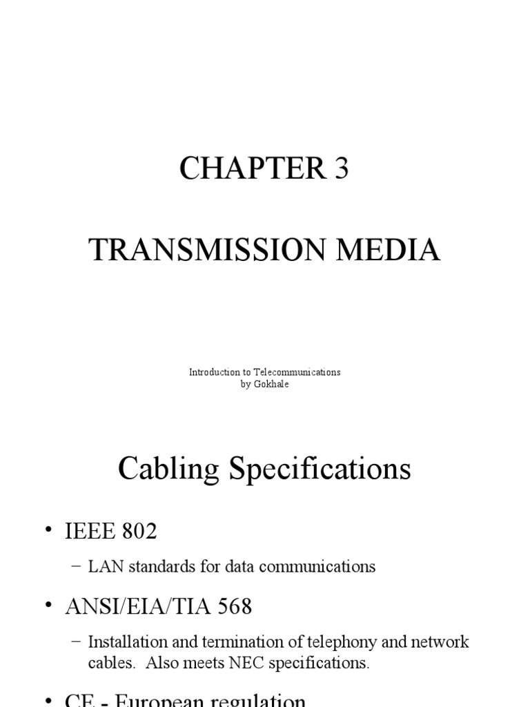 Transmission Media: Introduction To Telecommunications by Gokhale | PDF ...