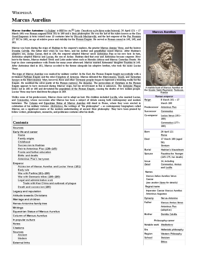 Marcus Aurelius | PDF | Marcus Aurelius | Classical Antiquity