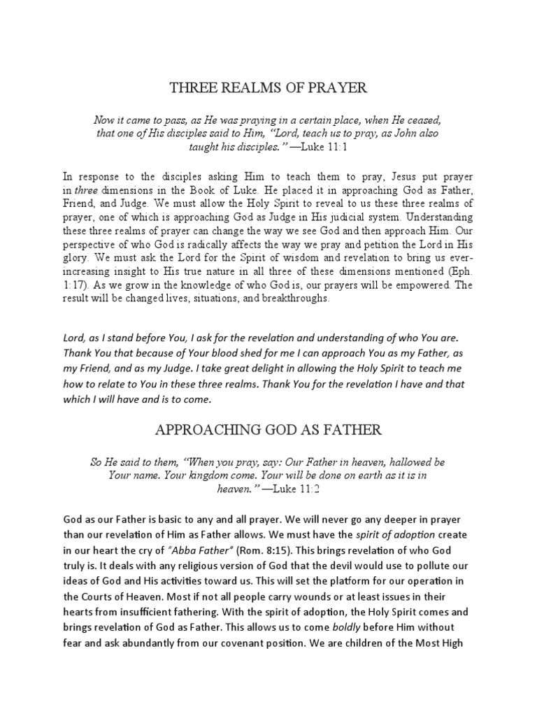 Three Realms of Prayer | PDF | Genesis Flood Narrative | Noah