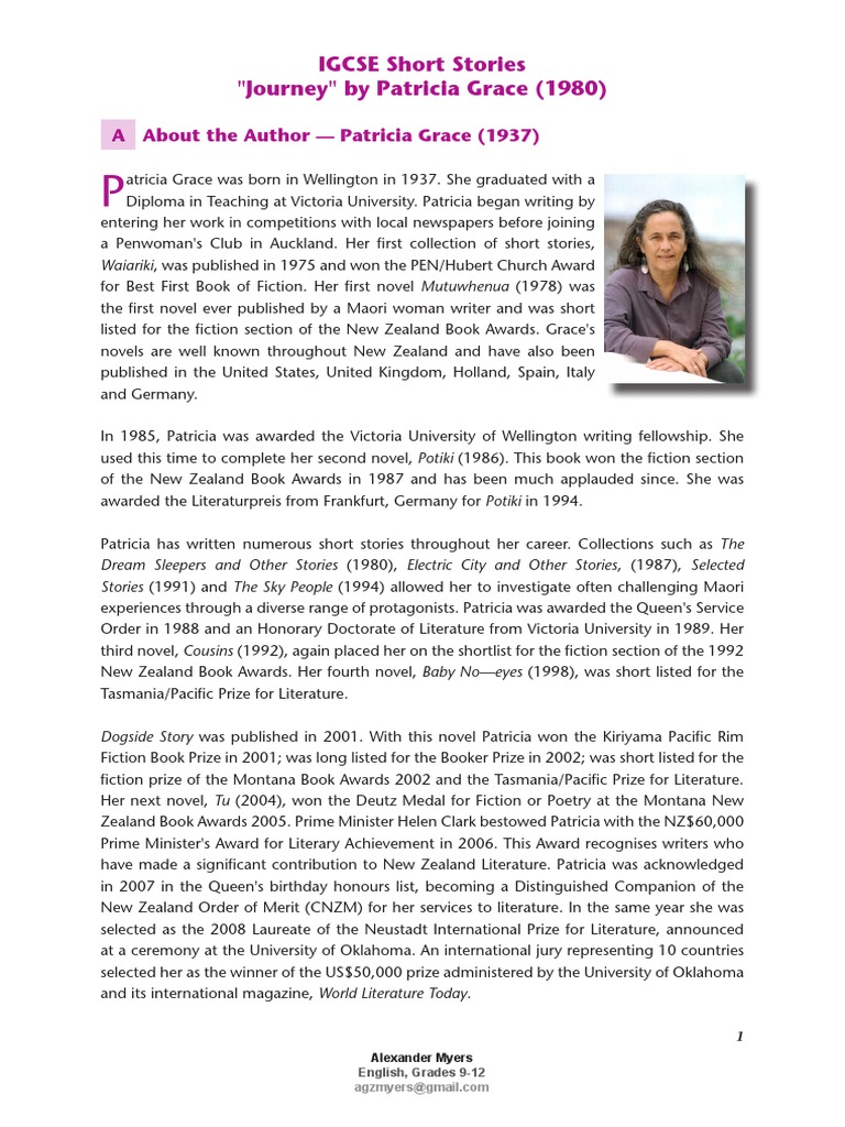 IGCSE Short Stories "Journey" by Patricia Grace (1980) | PDF | Māori ...