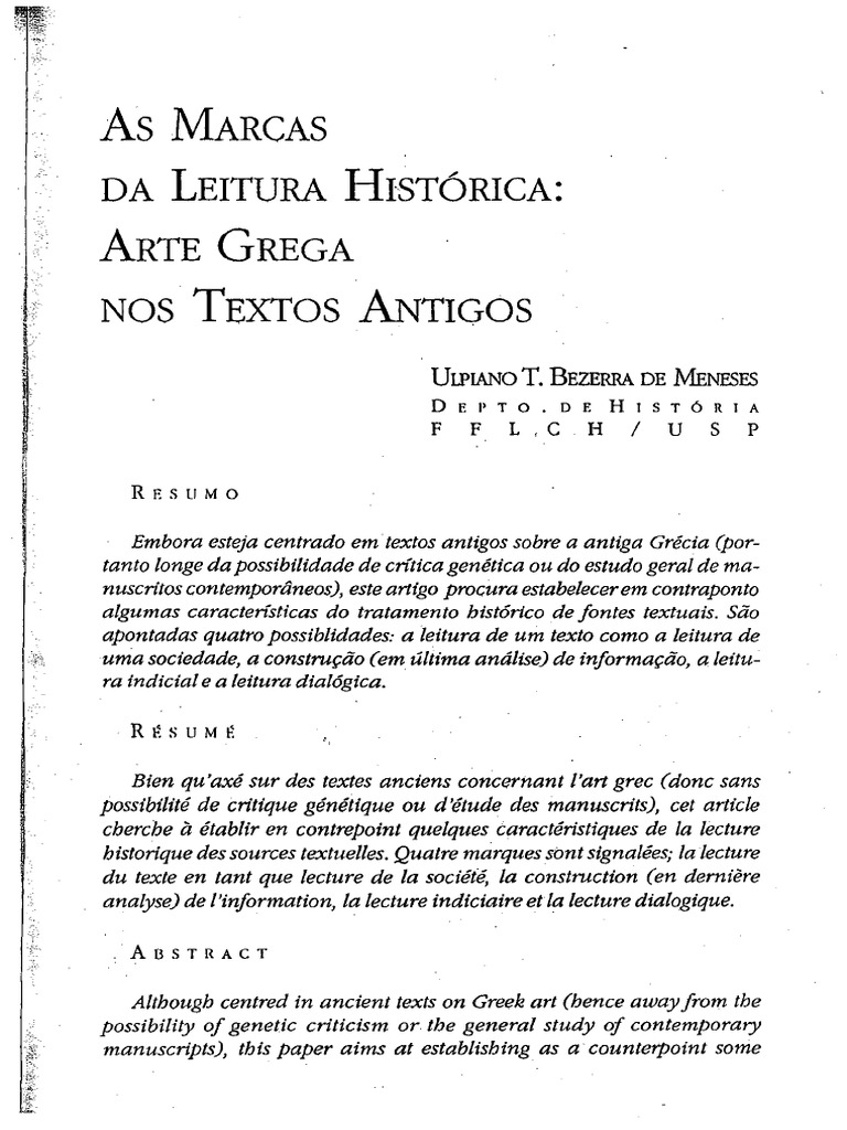 ARTIGO - Upiano - As Marcas Da Leitura Histórica - Arte Grega Nos ...