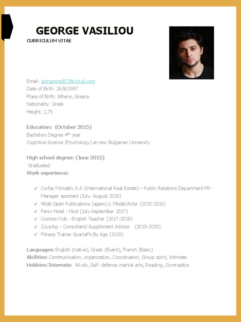 George Vasiliou: Curriculum Vitae | PDF