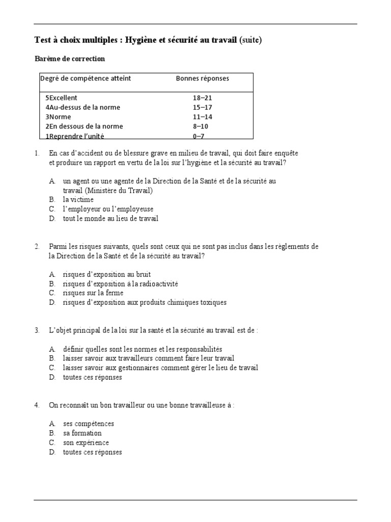 SST QCM | PDF | Technologie et ingénierie