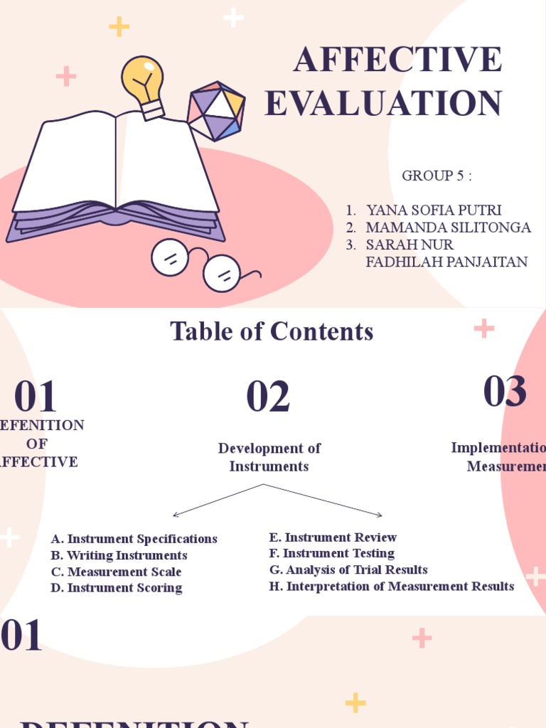 Affective Evaluation: Group 5: 1. Yana Sofia Putri 2. Mamanda Silitonga ...