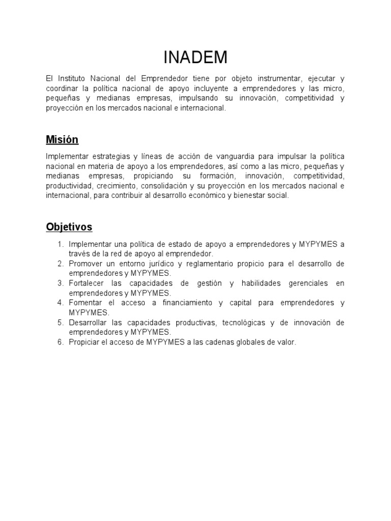 INADEM | PDF | Negocios
