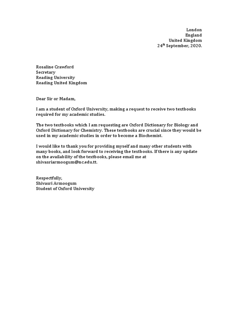 Formal Letter For Language | PDF