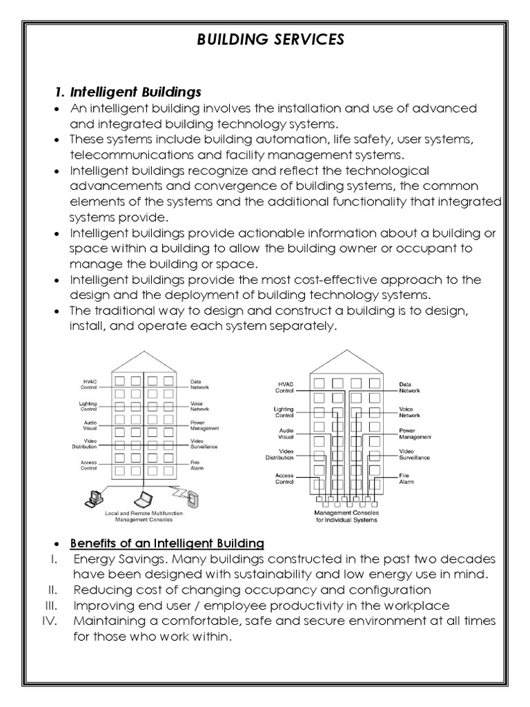 Intelligent Building Services Overview | PDF | Building Automation | Sensor