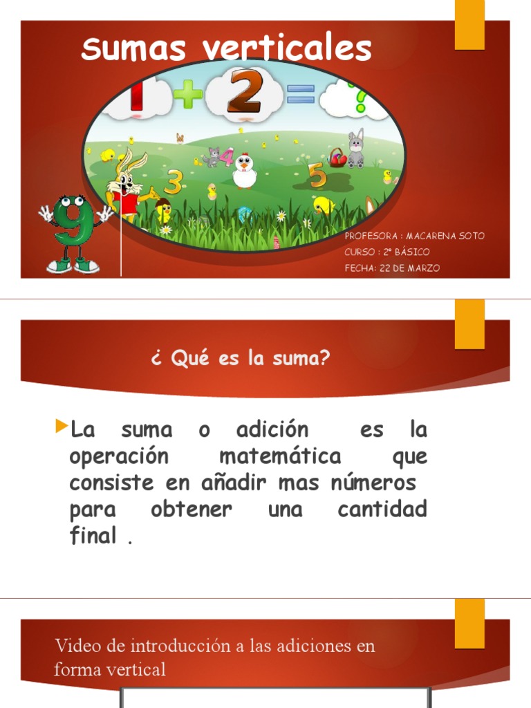 Sumas Verticales 2 Basico 22 de Marzo 2021 | PDF