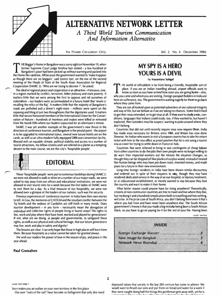 Alternative Network Letter Vol 2 No.4-Dec 1986-EQUATIONS | PDF | Travel ...