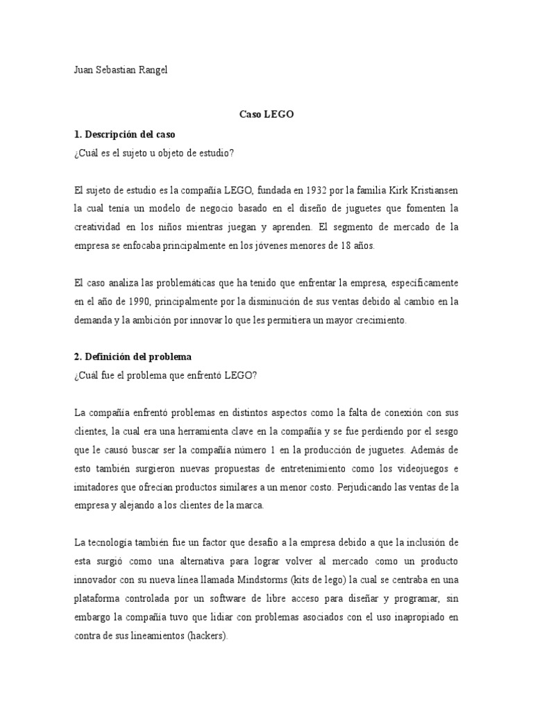 Caso Lego | PDF | Empresas | Juguetes