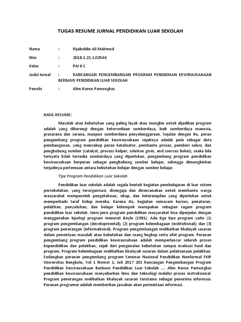Tugas Resume Jurnal PLS (Rijal) | PDF