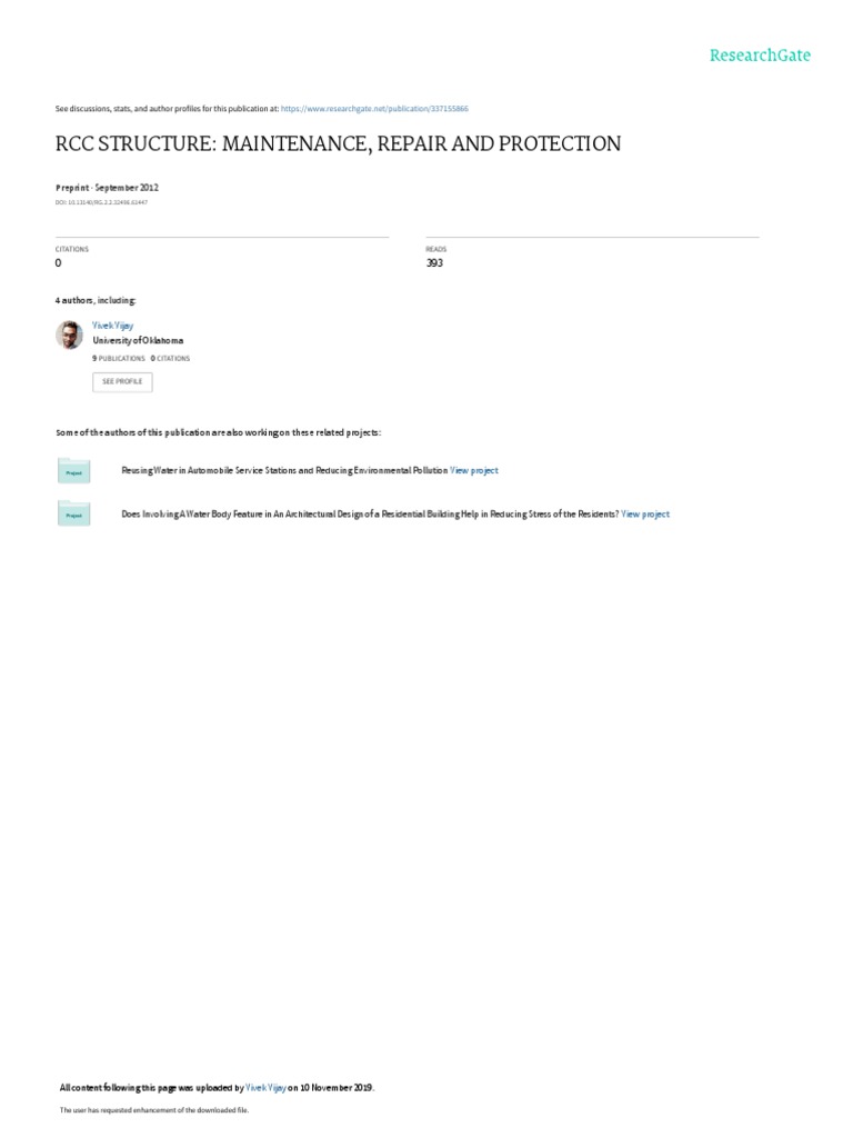 RCC Structure Maintenance Repair and Protection | PDF | Corrosion ...