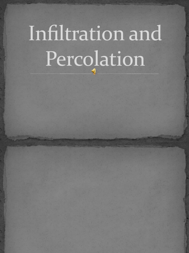 Infiltration and Percolation | PDF | Hydrology | Soil
