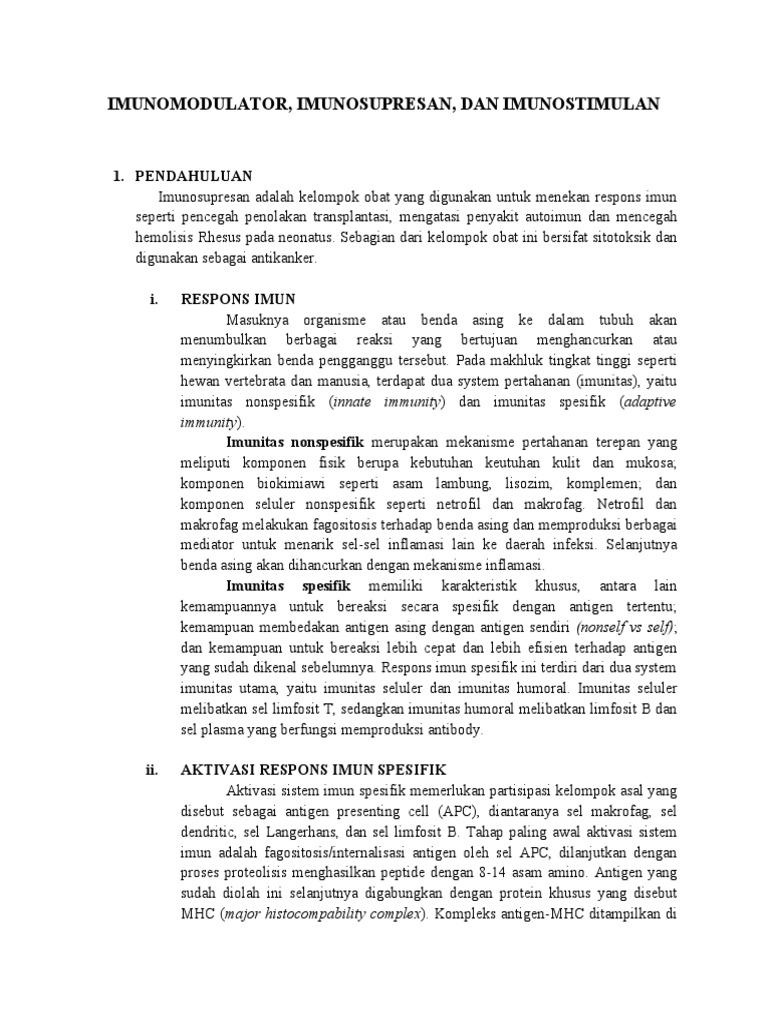 Imunosupresan: Penggunaan dan Mekanisme | PDF