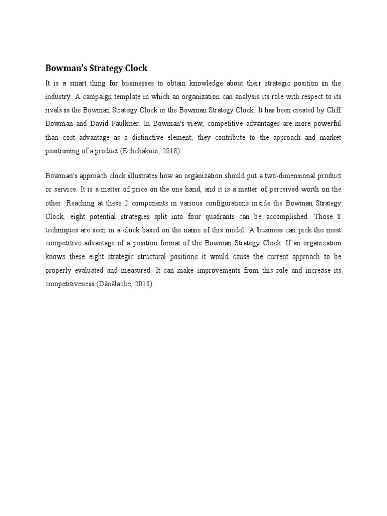 Analyzing Tesco's Strategic Position Using Bowman's Strategy Clock ...