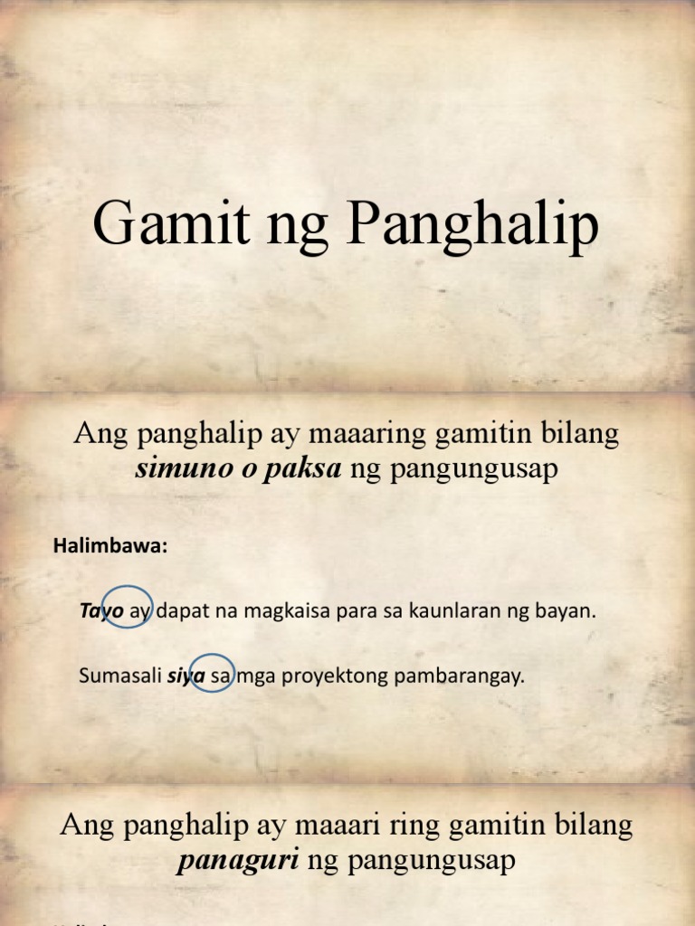 Gamit NG Panghalip | PDF