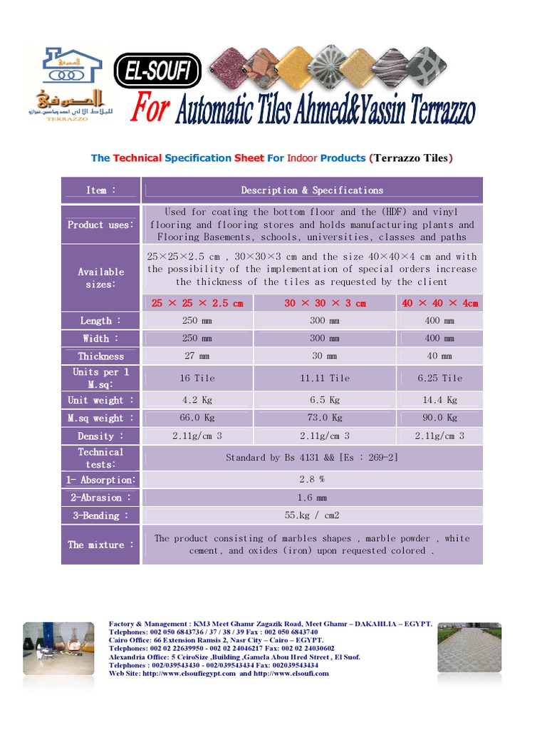 Technical Data Sheet For Terrazzo | PDF