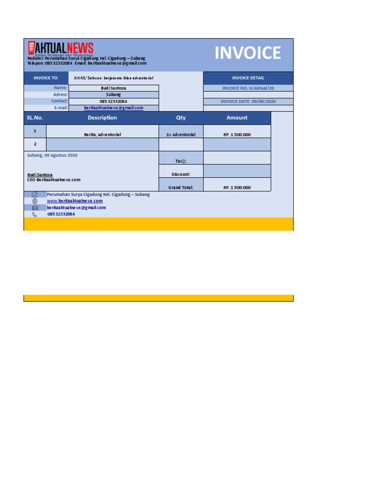 Invoice: SL - No. Description Qty Amount | PDF