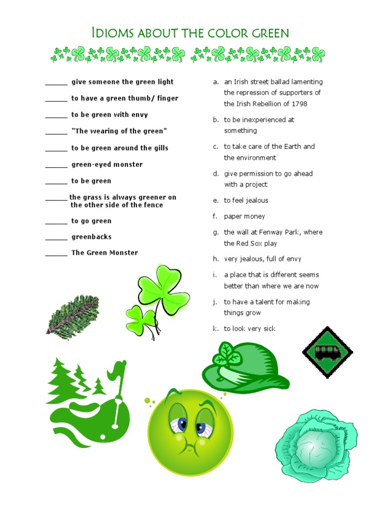 English Class: Idioms & Expressions About "Green" | PDF