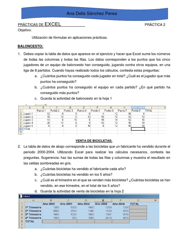 Ejercicio Excel # 2 | PDF