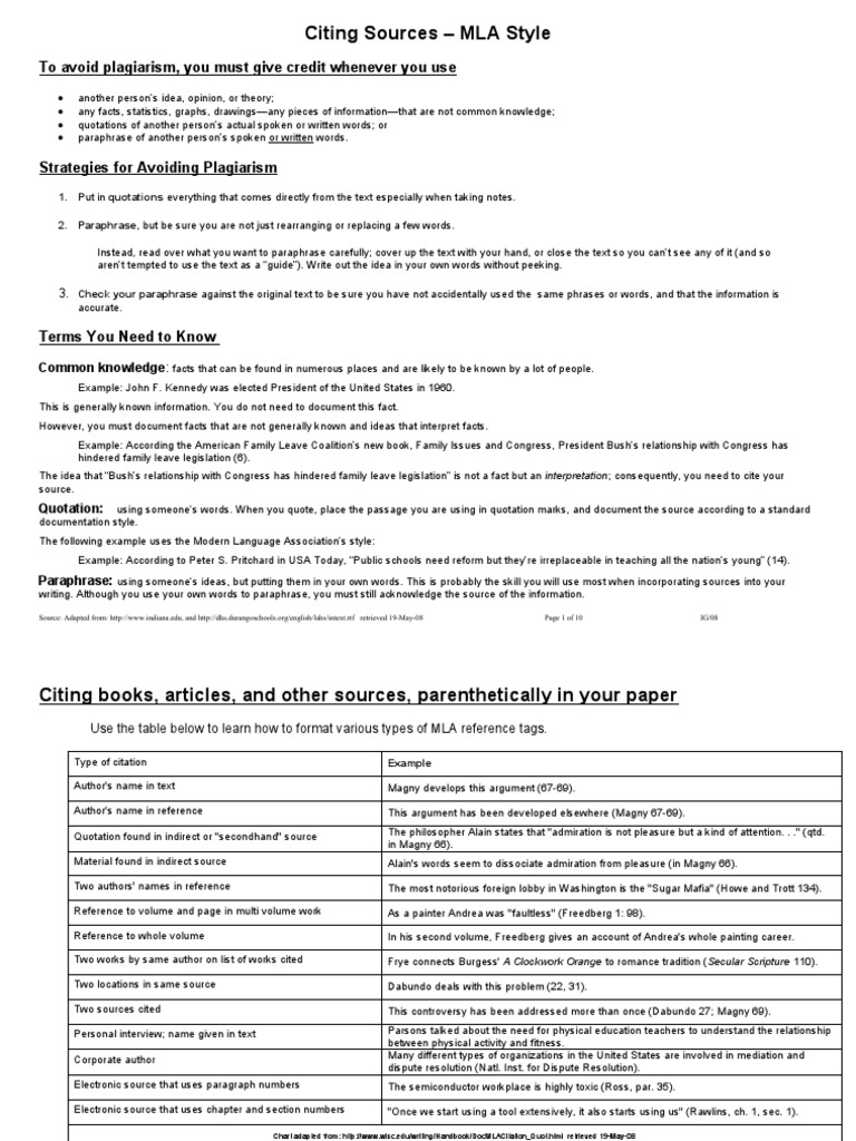 Citing Sources Variety of Samples Worksheet | PDF | Citation | Books