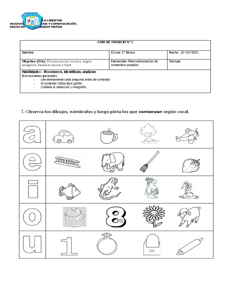 Actividades para Reconocer Vocales | PDF | Lingüística | Idiomas