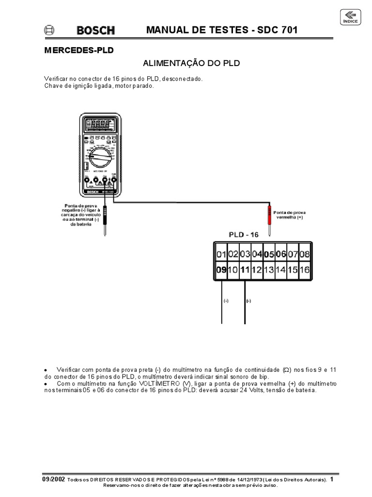 Manual de Testes - Mercedes PLD | PDF | Voltagem | Quantidade