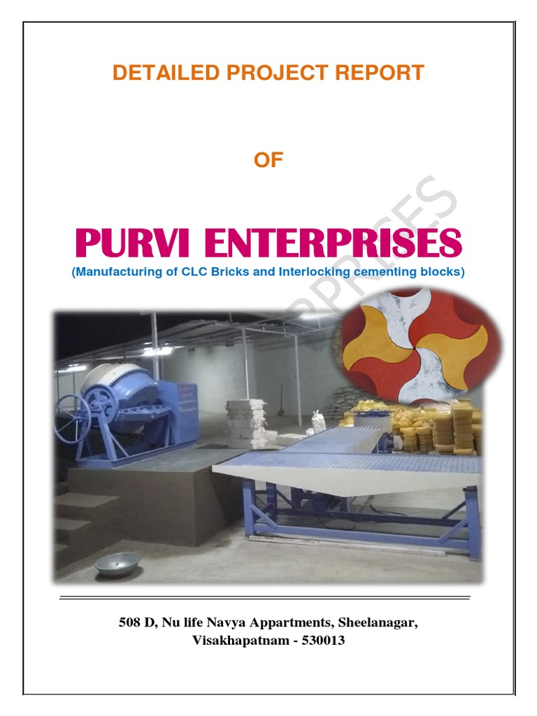 Purvi Enterprises: Detailed Project Report | PDF | Concrete | Cement