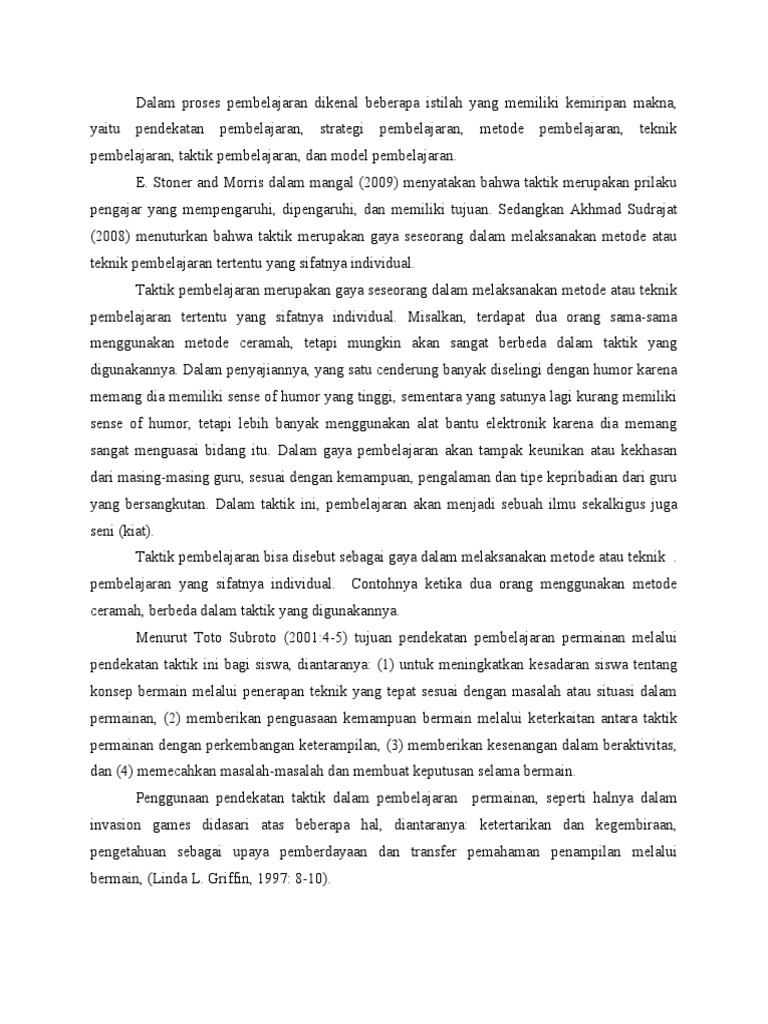 Taktik Pembelajaran | PDF