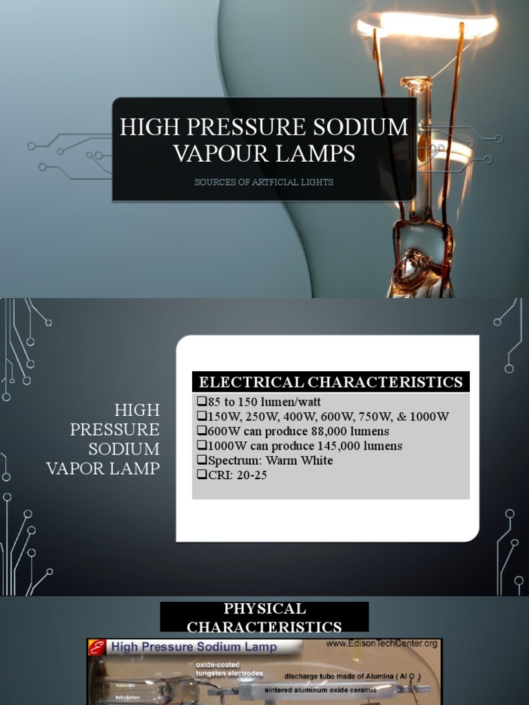 High Pressure Sodium Vapor Lamp | PDF | Incandescent Light Bulb ...