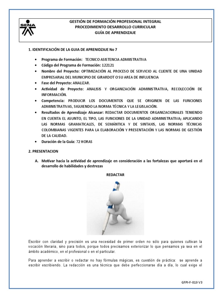 GUIA No 7 REDACTAR | PDF | Gramática | Evaluación