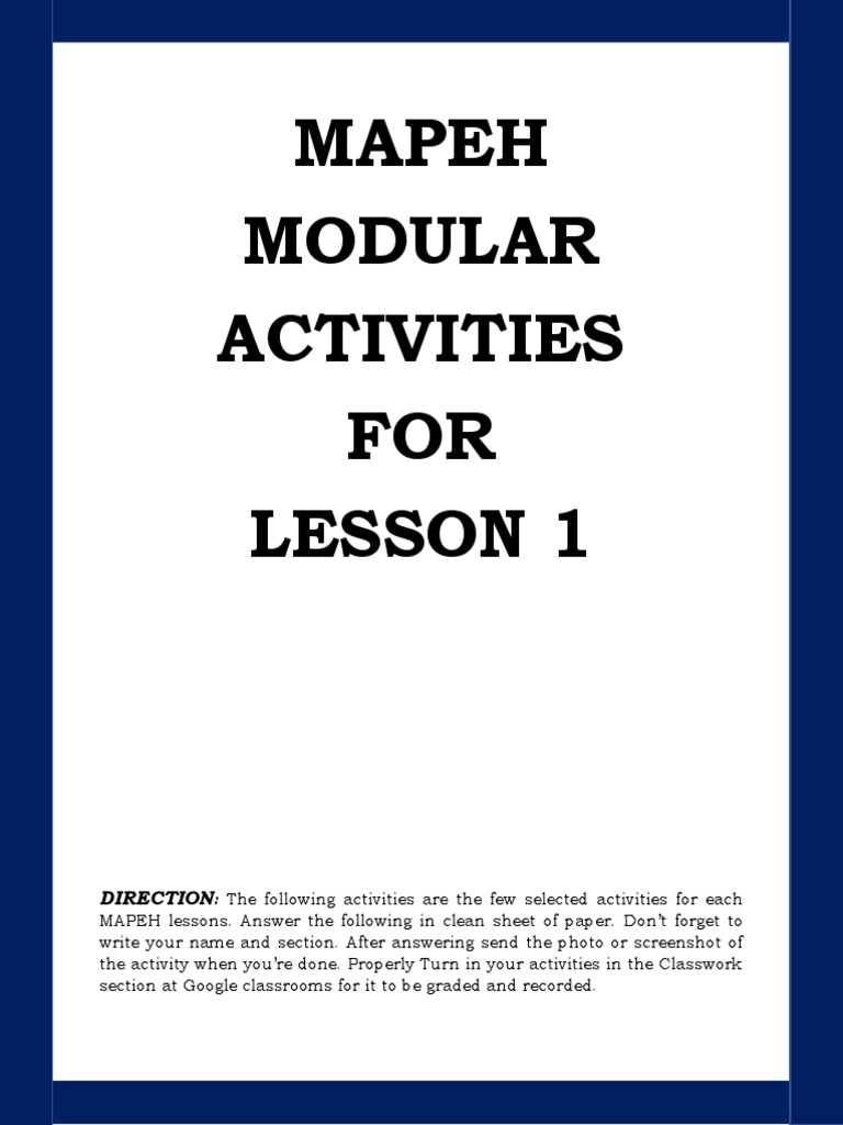 Mapeh Modular Activities FOR Lesson 1: Direction | PDF | Renaissance ...