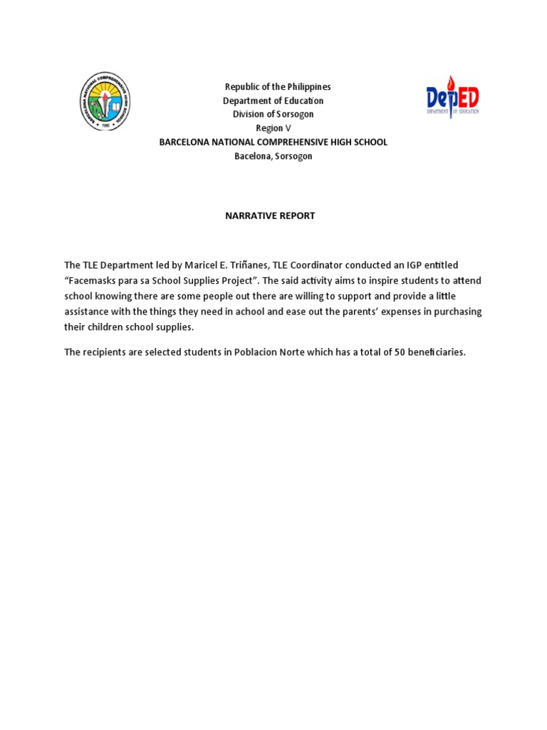 Igp Narrative Report | PDF