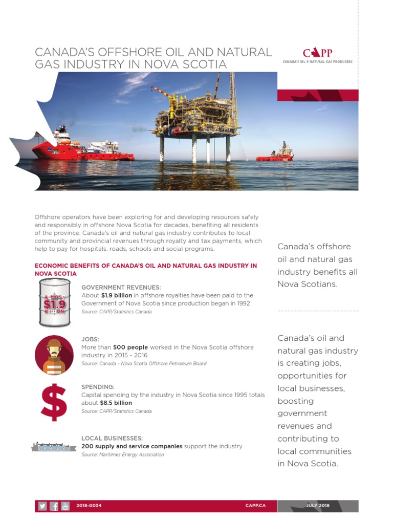Canada'S Offshore Oil and Natural Gas Industry in Nova Scotia ...