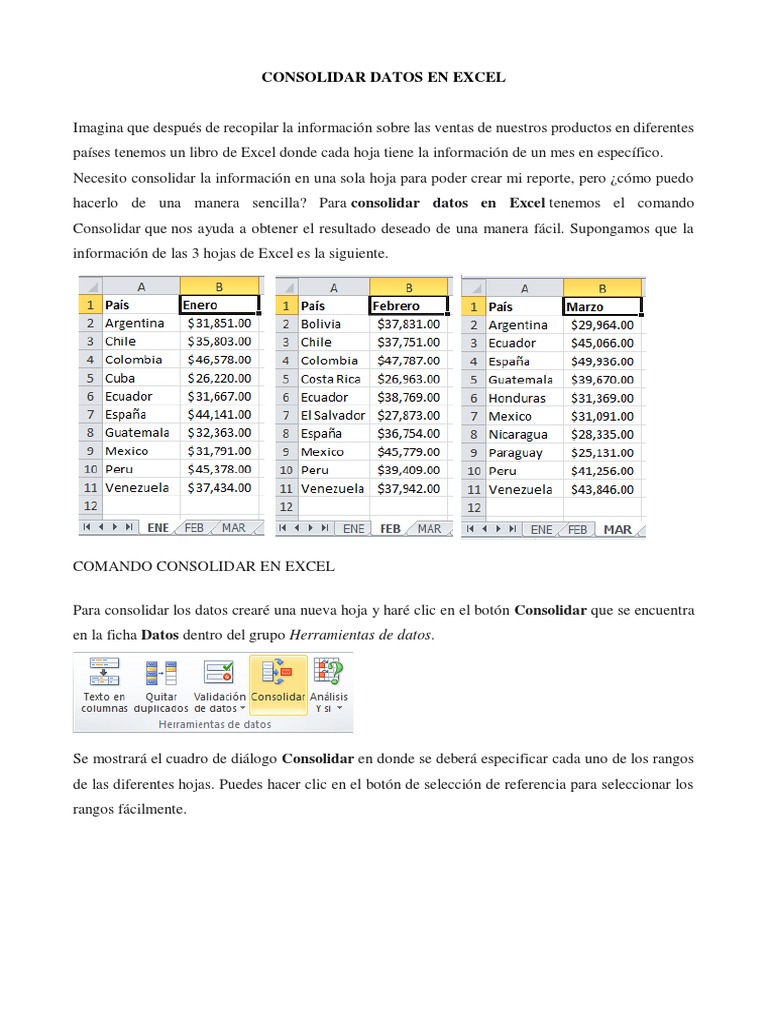 Consolidar Datos en Excel-01 | PDF