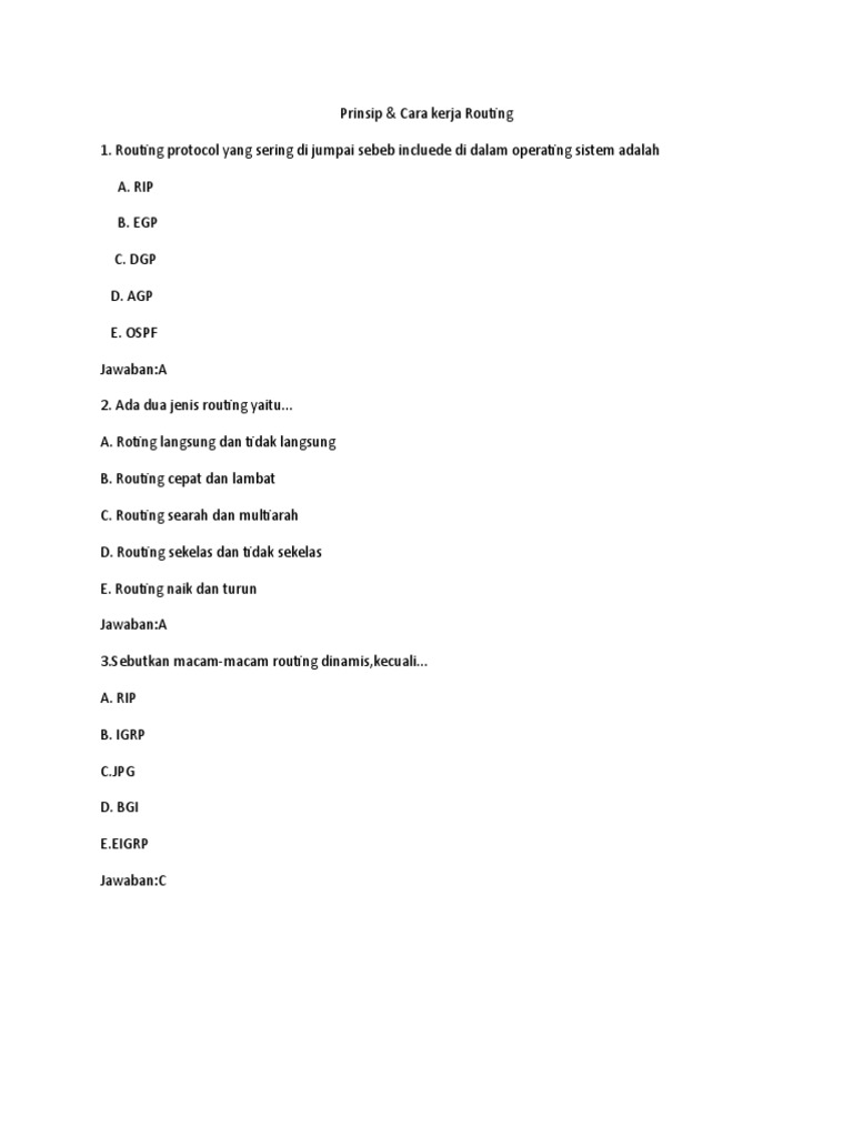 Prinsip Dan Cara Kerja Routing | PDF