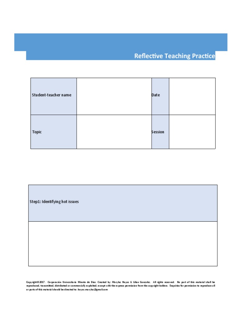1-JOURNAL-template Reflection Process Formative Practicum I | PDF ...