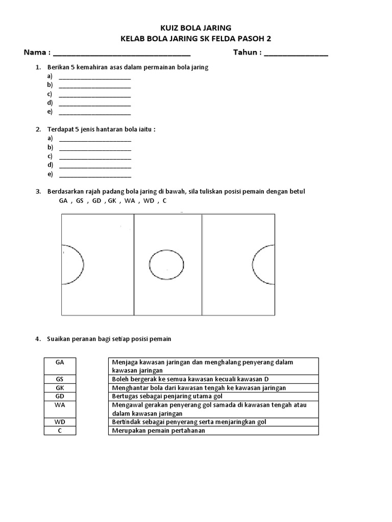 Kuiz Bola Jaring | PDF