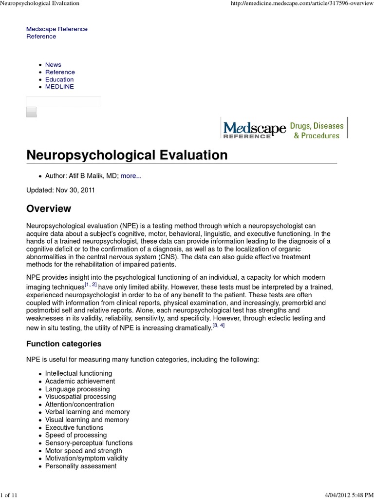 Neuropsychological Evaluation | PDF | Wechsler Adult Intelligence Scale ...