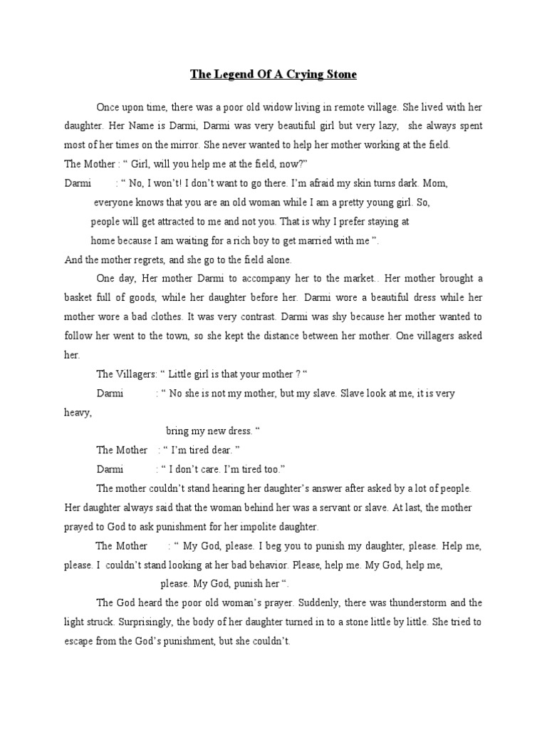 The Legend of A Crying Stone | PDF