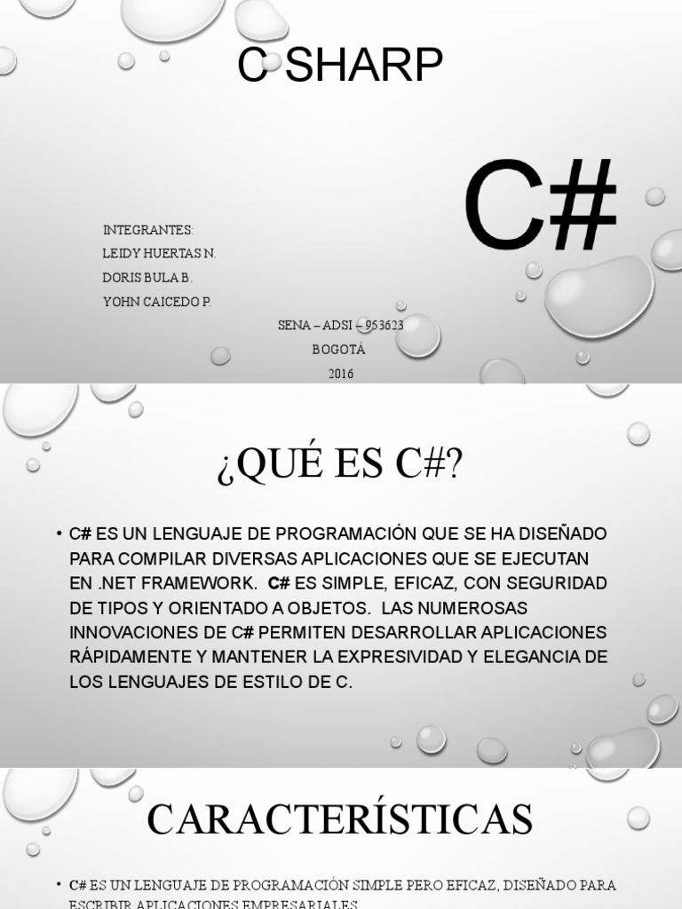 Presentación C Sharp - C# | PDF