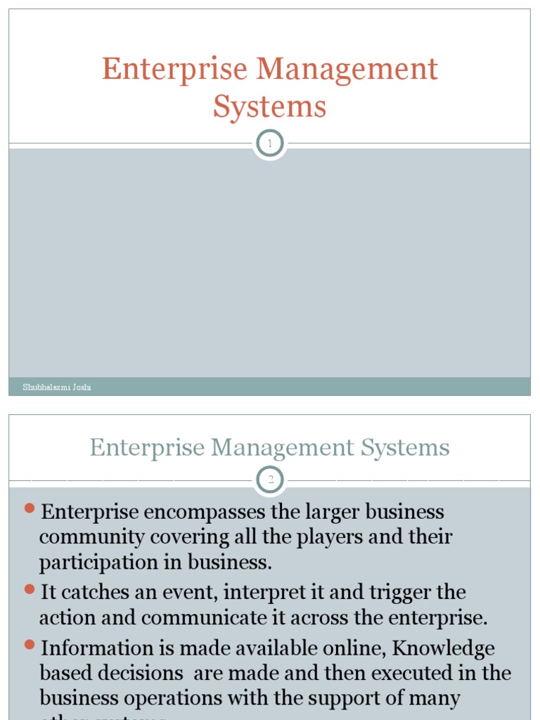 Enterprise Management Systems | PDF | Enterprise Resource Planning ...