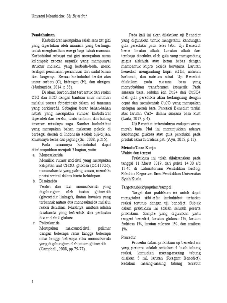 Uji Benedict | PDF